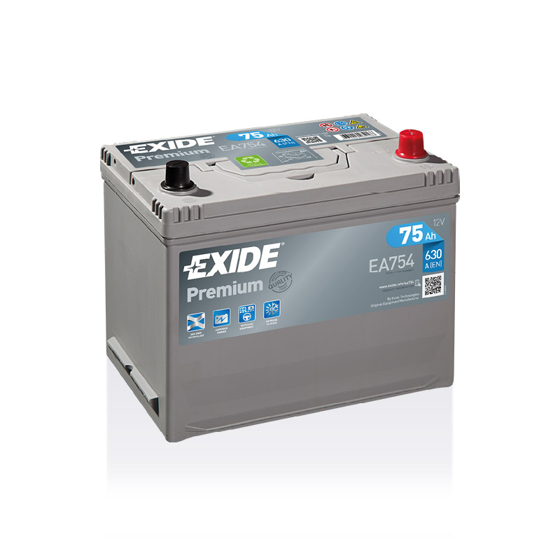 Exide Premium EA754 75 Ah Accu – Bakker Accu Service Goes
