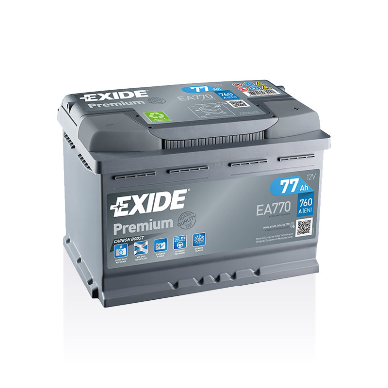 Exide Premium EA770 77 Ah Accu – Bakker Accu Service Goes